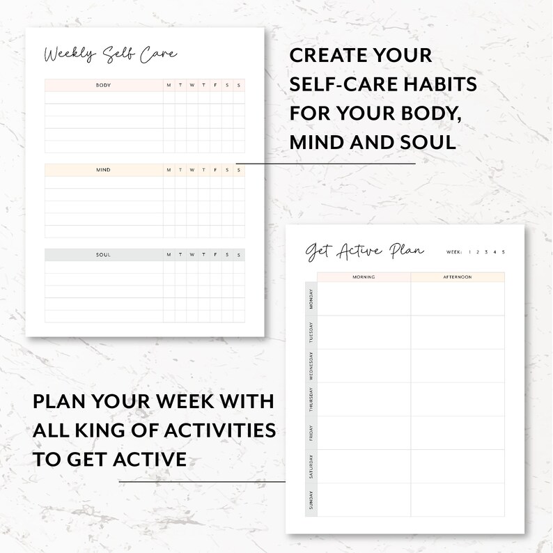 Self Care Digital Planner Digital Journal Self Care Tracker - Etsy