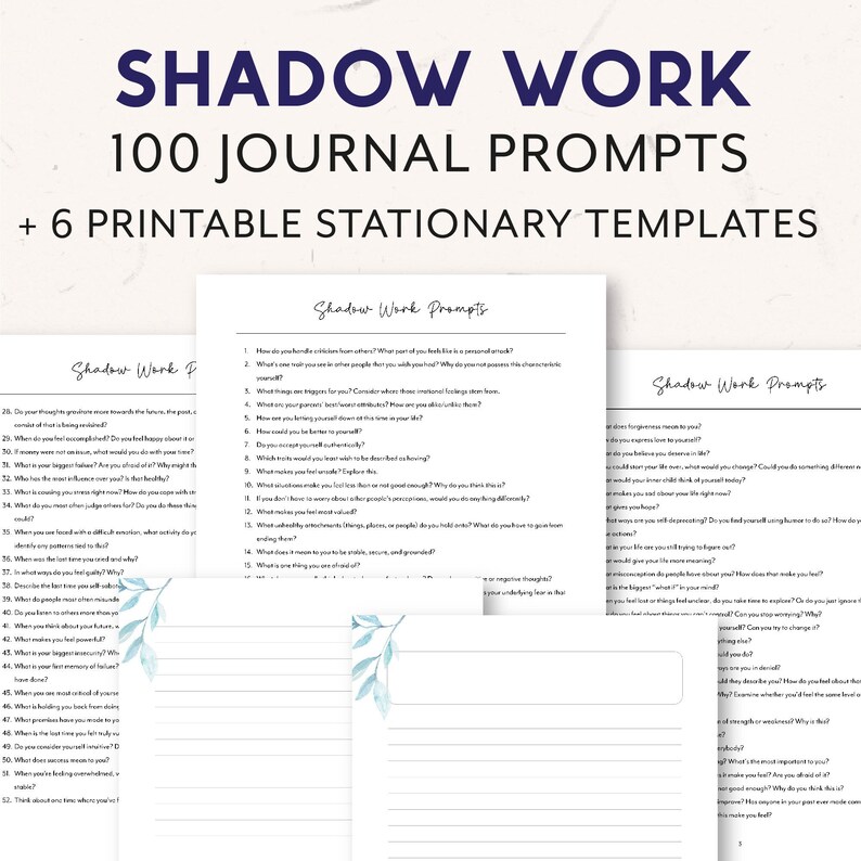 Shadow Work Prompts, Journal Prompts Printable, Daily Reflection ...