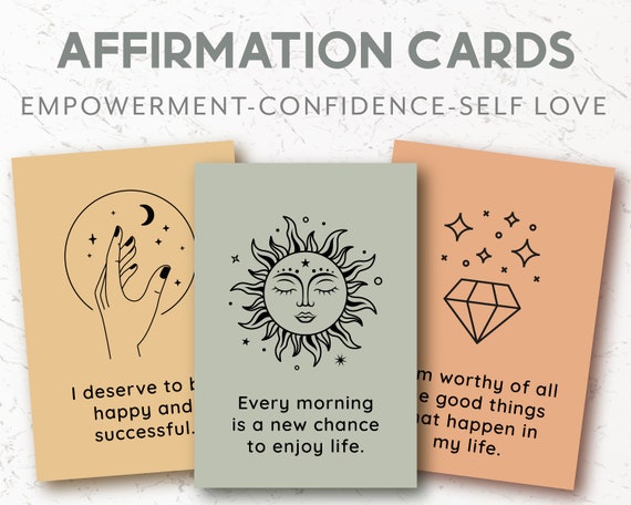 Positive Affirmation Cards Self Love Deck Self Care Cards Etsy Uk