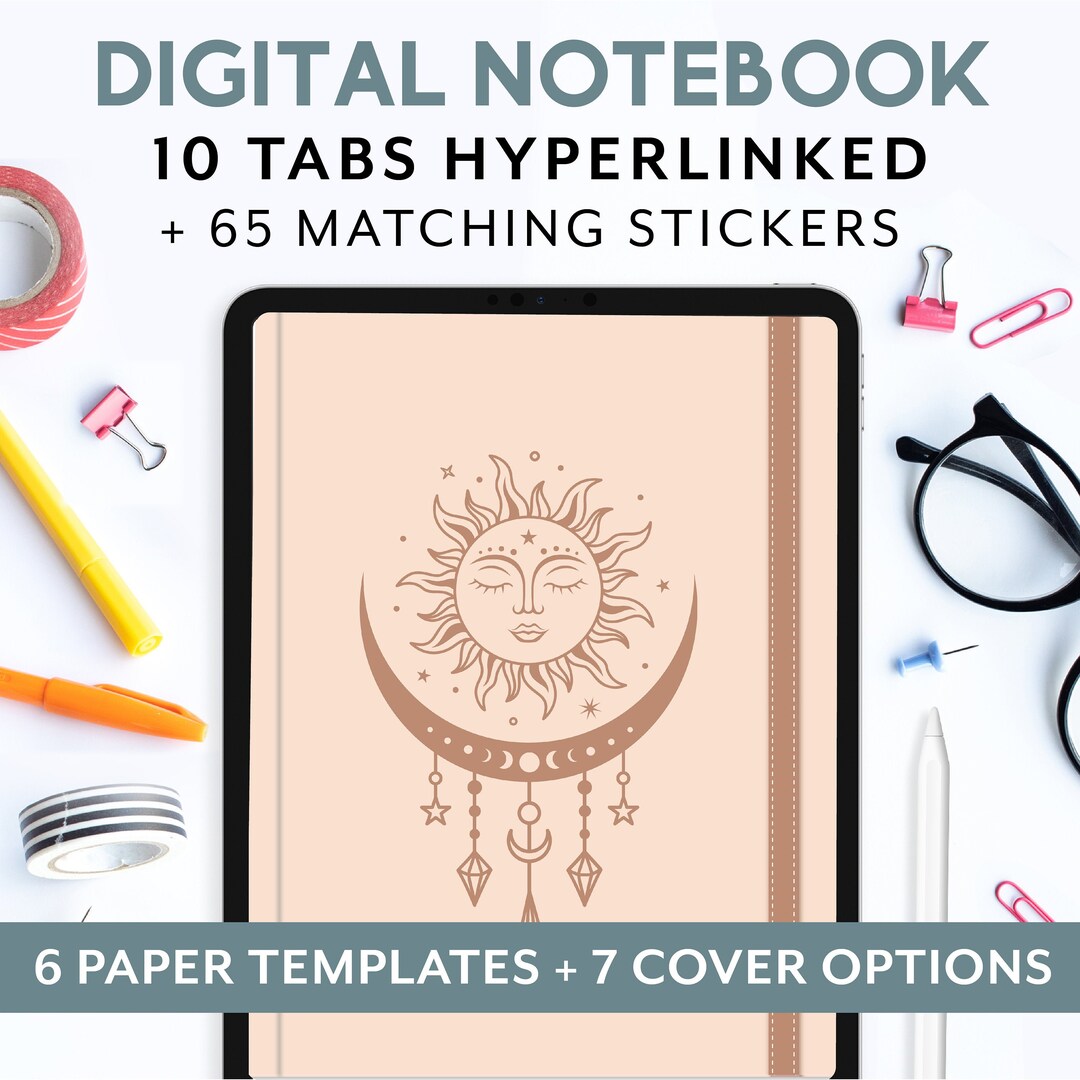 Digital Notebook With Tabs, Digital Stickers Goodnotes, Notebook Cover ...