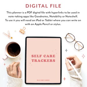 Self Care Digital Planner, Digital Journal, Self Care Tracker, Digital ...