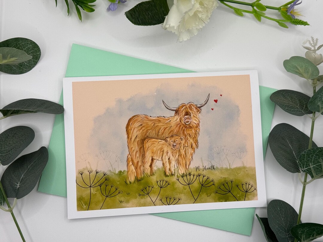 Highland Cow Cows | General Card | Cute Card | Birthday Anniversary ...