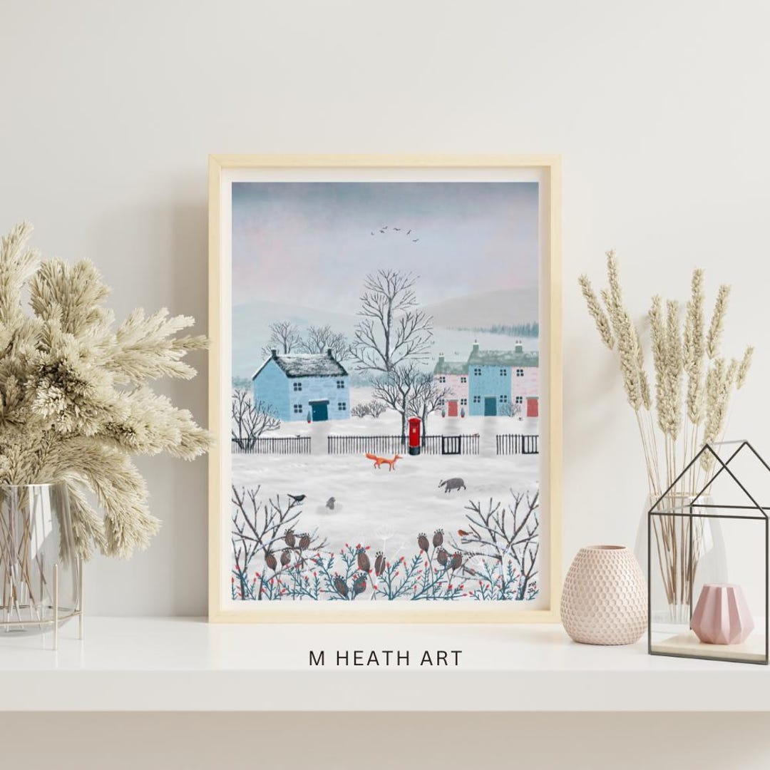 The Stand off ,fox , Badger, Robin, Rabbit, Sheep, Winter, Home Decor ...