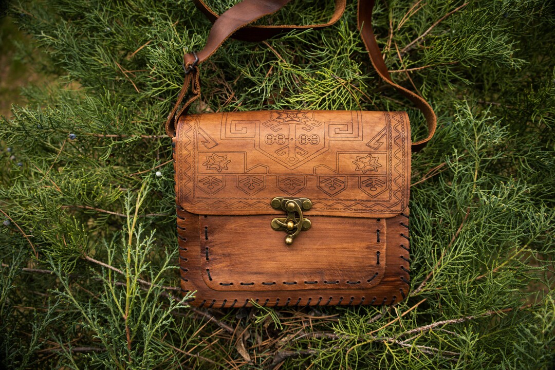 Handgemachte Leder Teppich Muster Tasche | Ledertasche | Umhängetasche ...