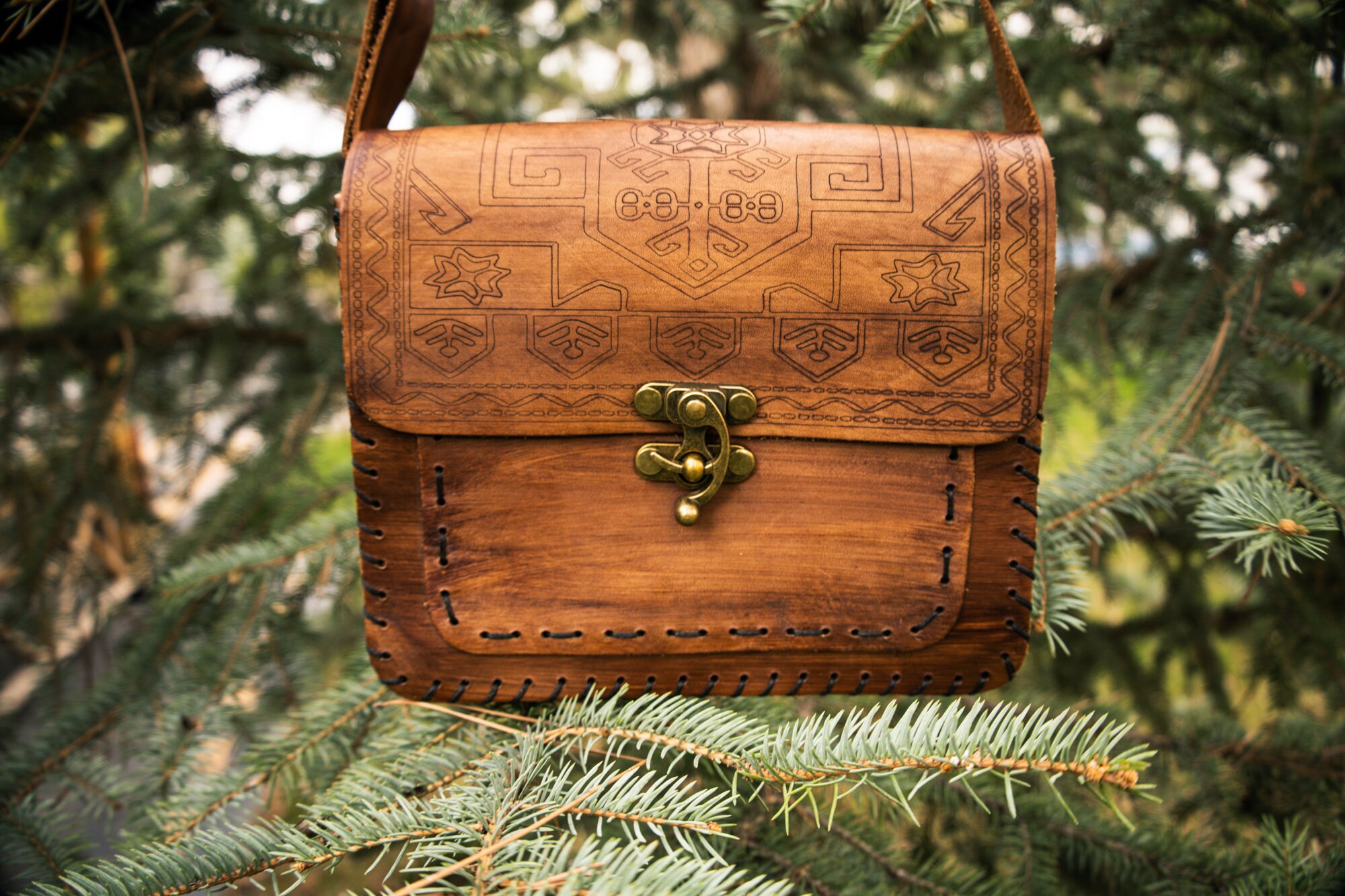Handgemachte Leder Teppich Muster Tasche | Ledertasche | Umhängetasche ...