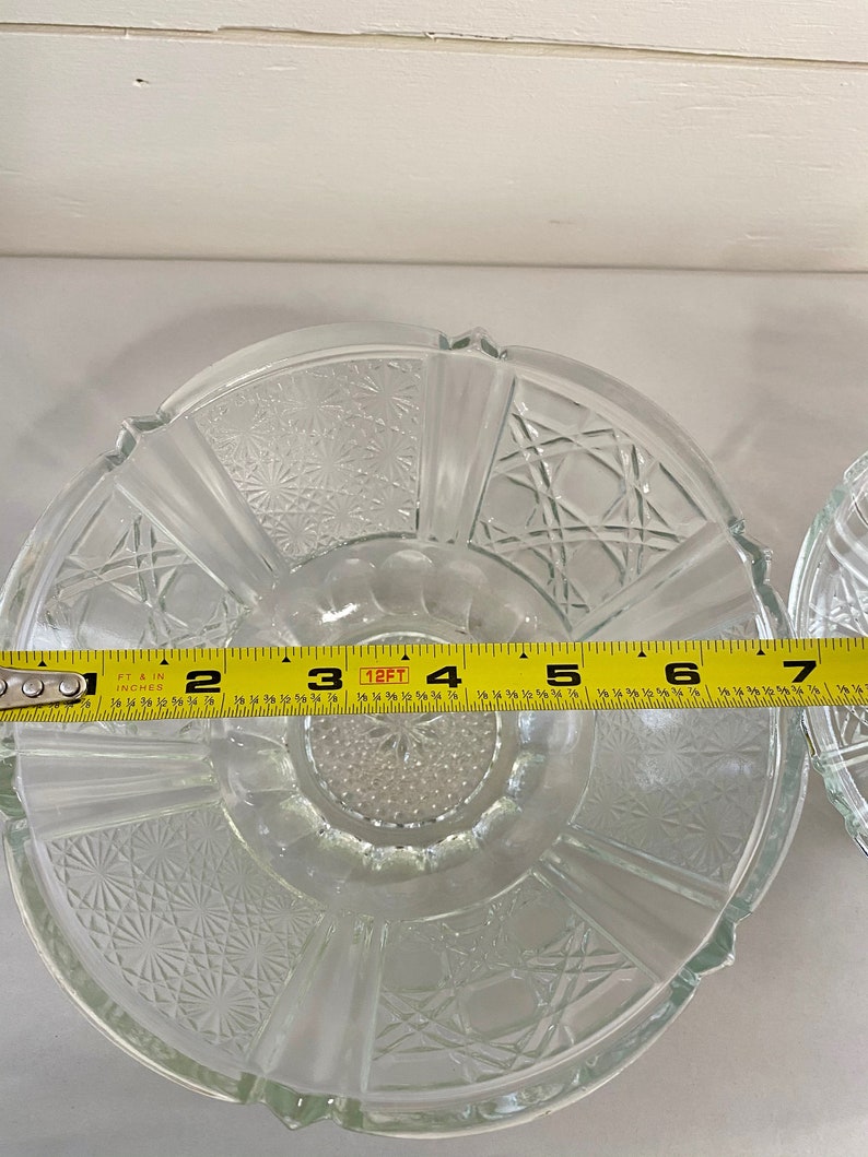 Vintage Cut Depression Glass Candy dish with lid | Etsy