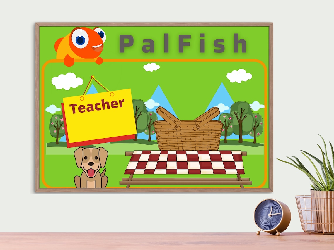 Minimalist Interactive Palfish Background Backdrop for ESL - Etsy