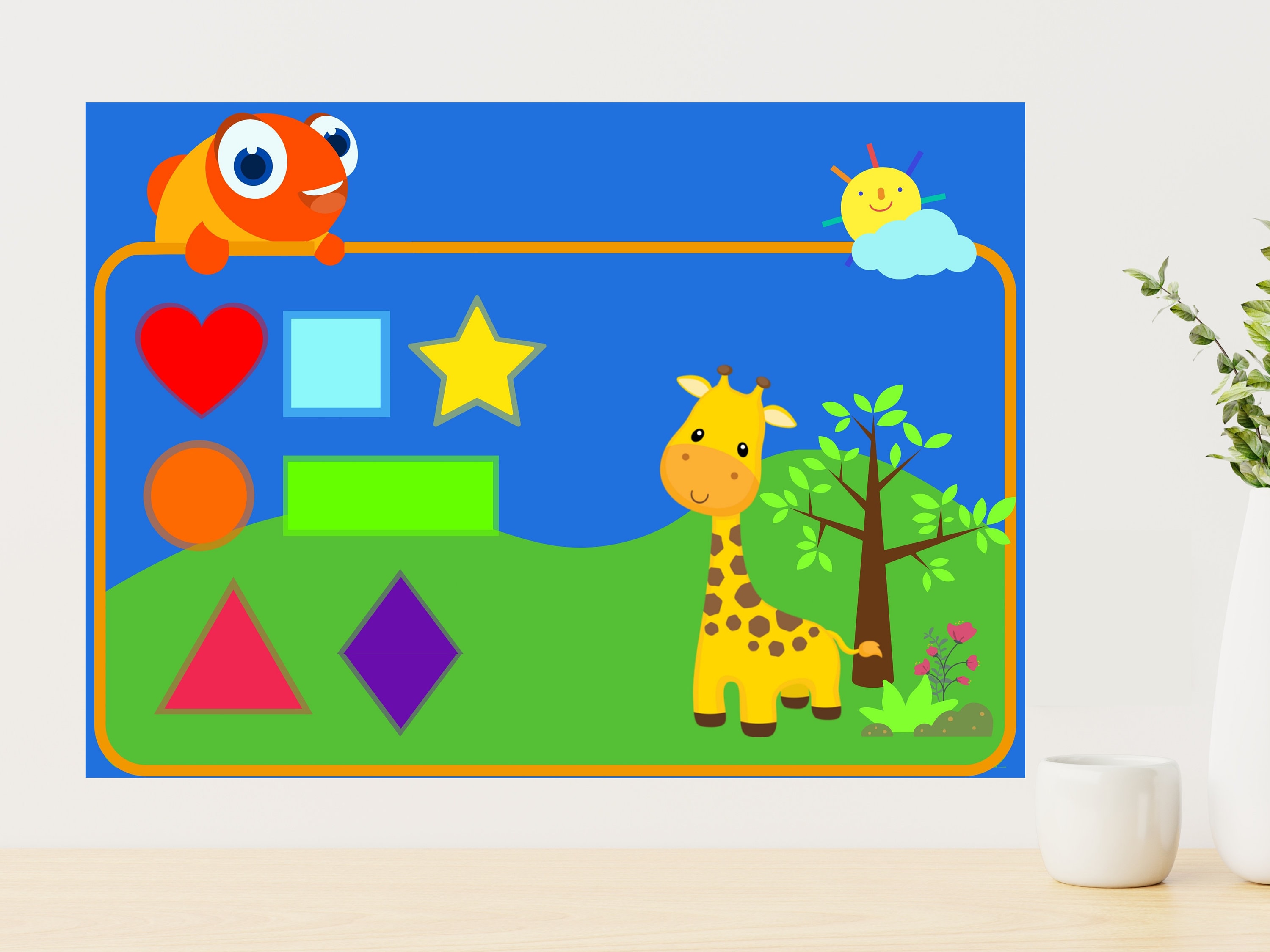 Minimalist Interactive Palfish Background Backdrop for ESL - Etsy