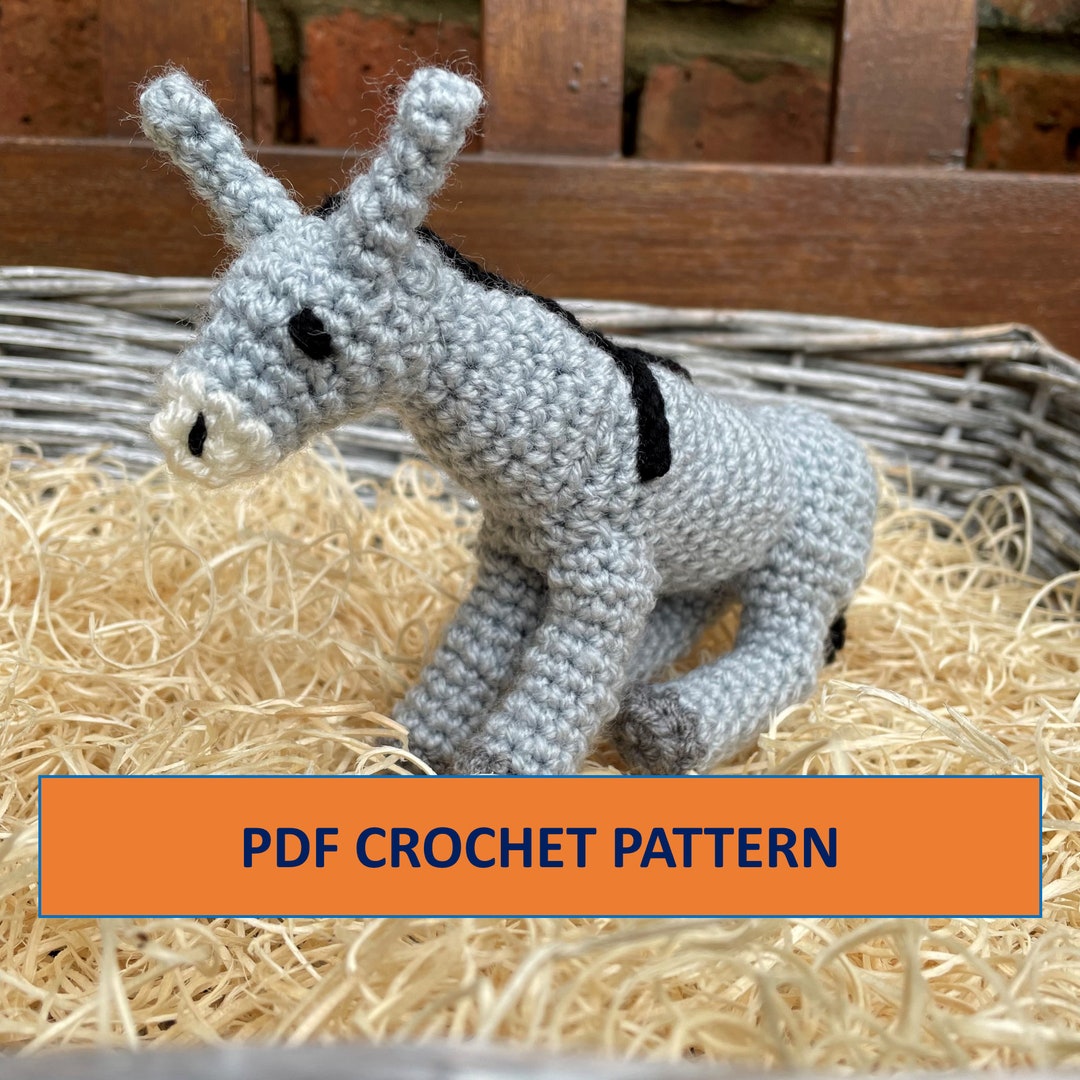 PDF CROCHET PATTERN Donkey Amigurumi Pattern Farmyard Animal Pony Mule ...