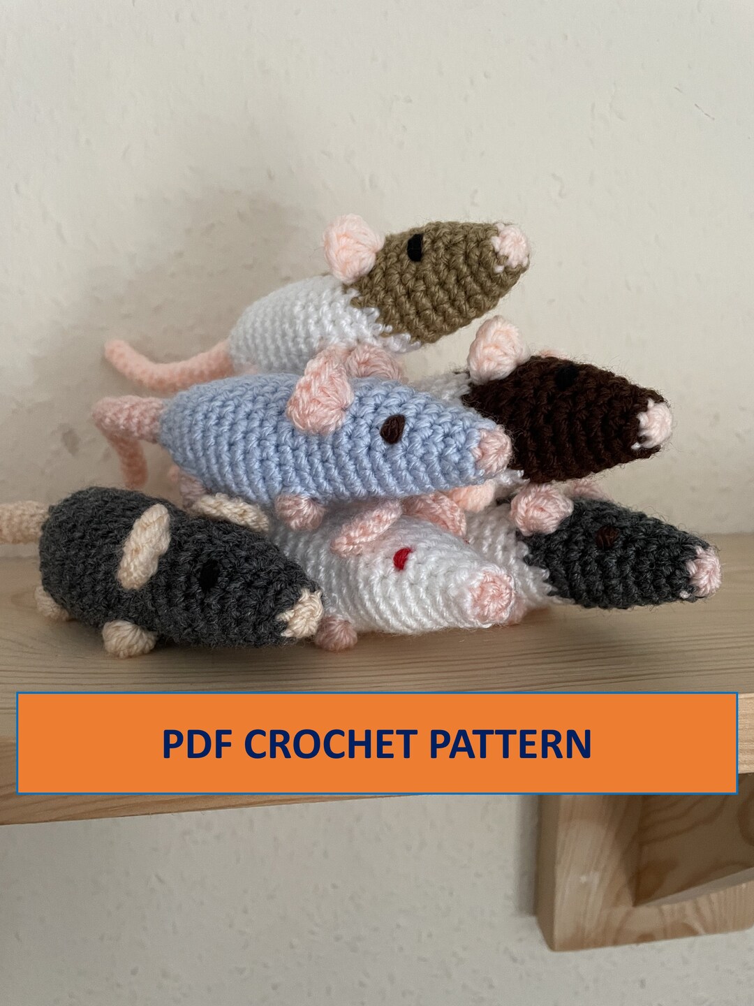 PDF CROCHET PATTERN Mouse Rat Hooded Rat Rodent Pet Amigurumi ...