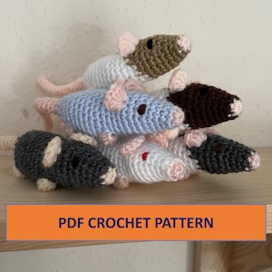 PDF CROCHET PATTERN Mouse Rat Hooded Rat Rodent Pet Amigurumi ...