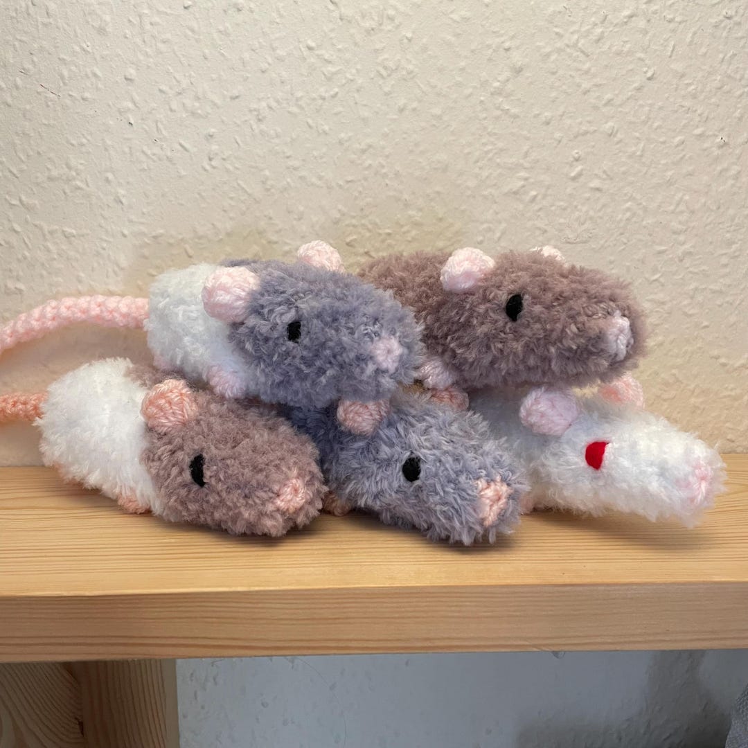 Fluffy Soft Toy Mouse Rat Rodent Pet Crochet Amigurumi Fancy Yarn Soft ...