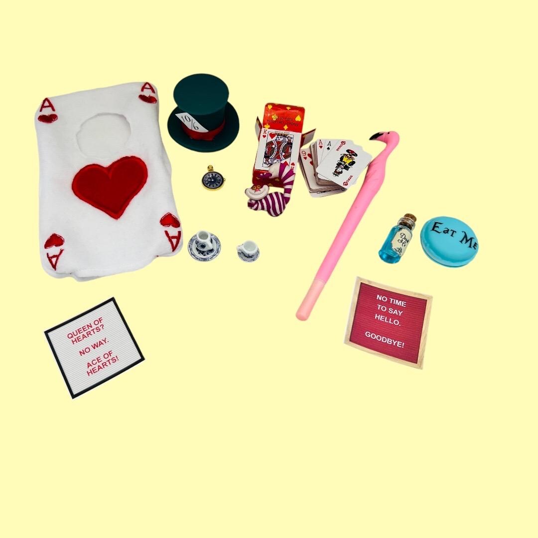 Alice in Wonderland Elf Prop Kit: Mad Hatter, Ace of Hearts - Etsy