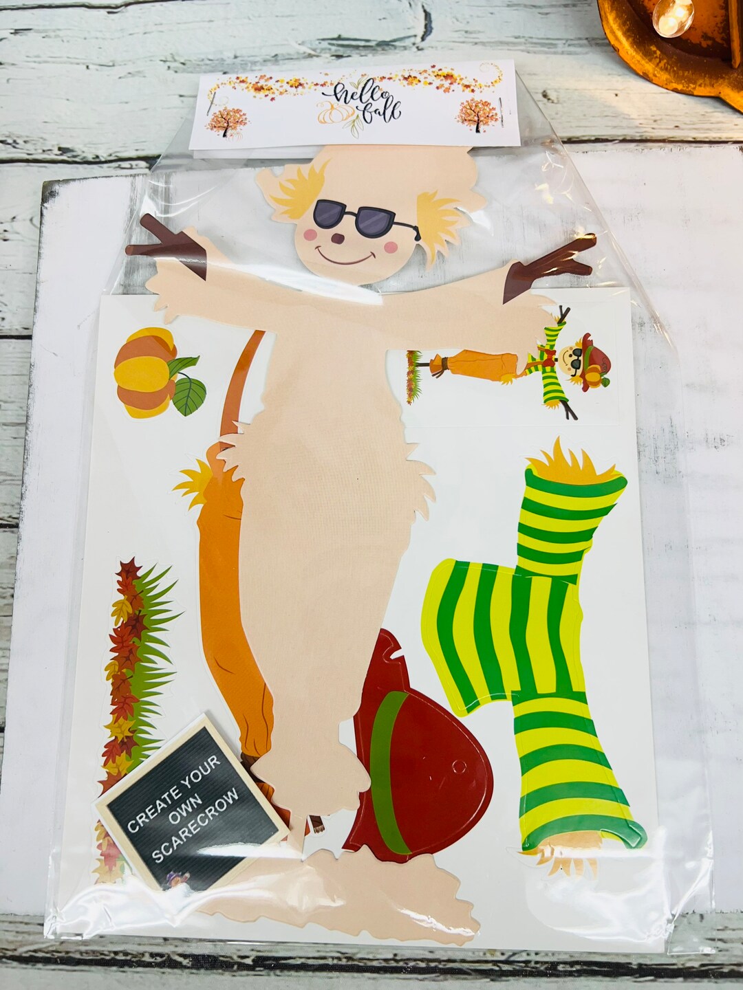 Create Your Own Fall Scarecrow Figure Thanksgiving Activity Kit Fall ...