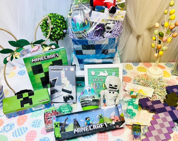 Order by 4/3 for Easter Delivery- 21 Piece Minecraft Easter Basket, Kids Easter Basket, Boys ...