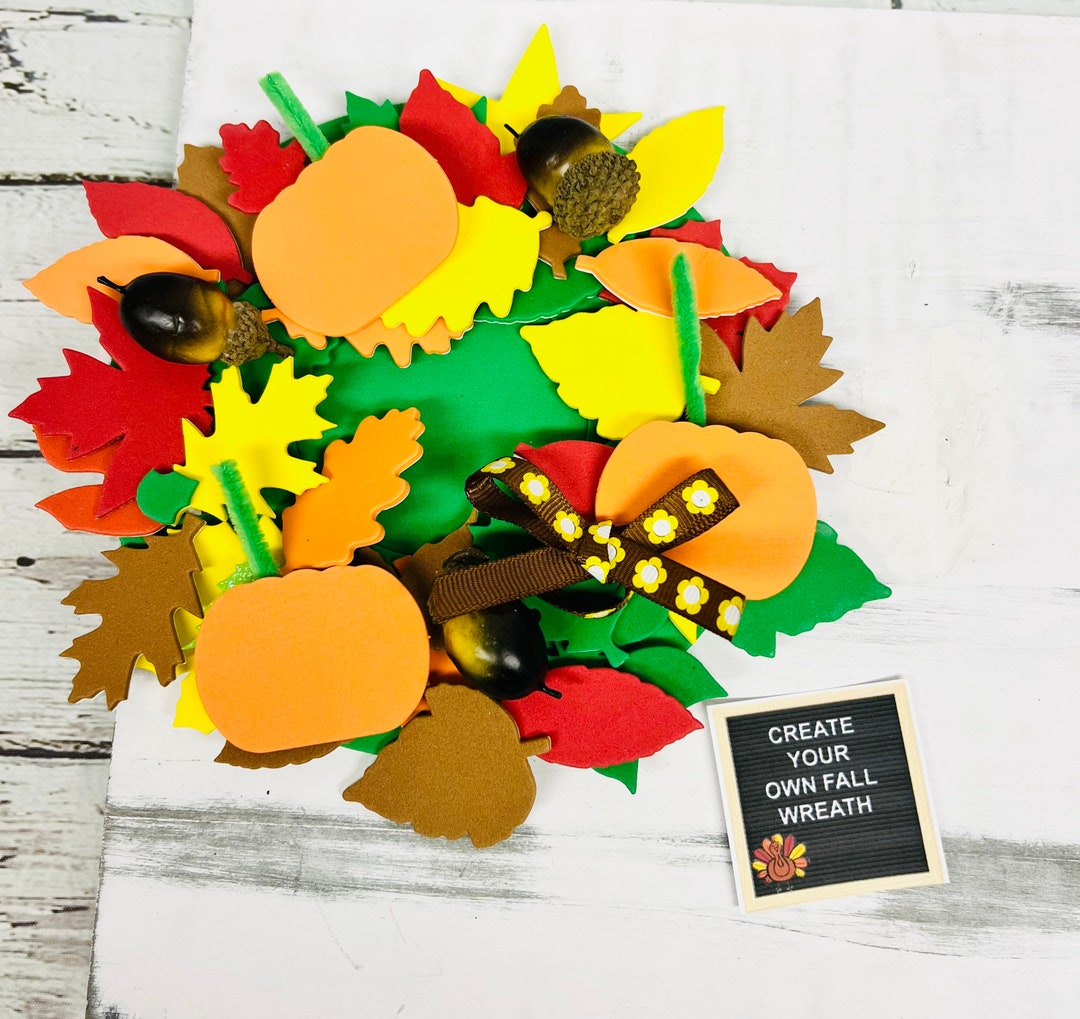 Create Your Own Wreath Fall Activity Kit Thanksgiving Craft for Kids - Etsy