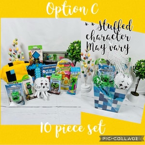 Minecraft Themed Easter Baskets | Prefilled Easter Basket | Stuffed ...