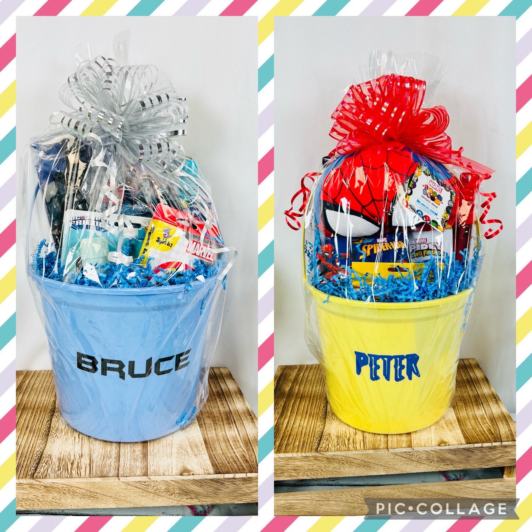 Pre Filled Superhero Themed Gift Basket for Kids Boys Superhero Easter ...