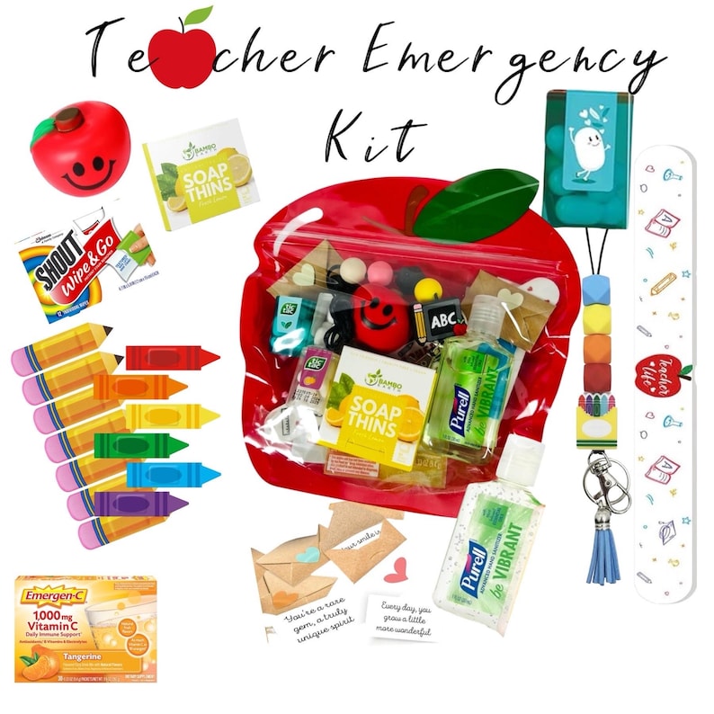 Teacher Emergency Kit: Appreciation Gift With Lanyard & Essentials - Etsy
