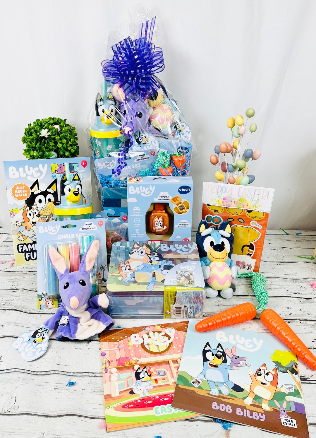 11 Piece Deluxe Bluey Easter Basket for Kids Prefilled Easter Basket ...
