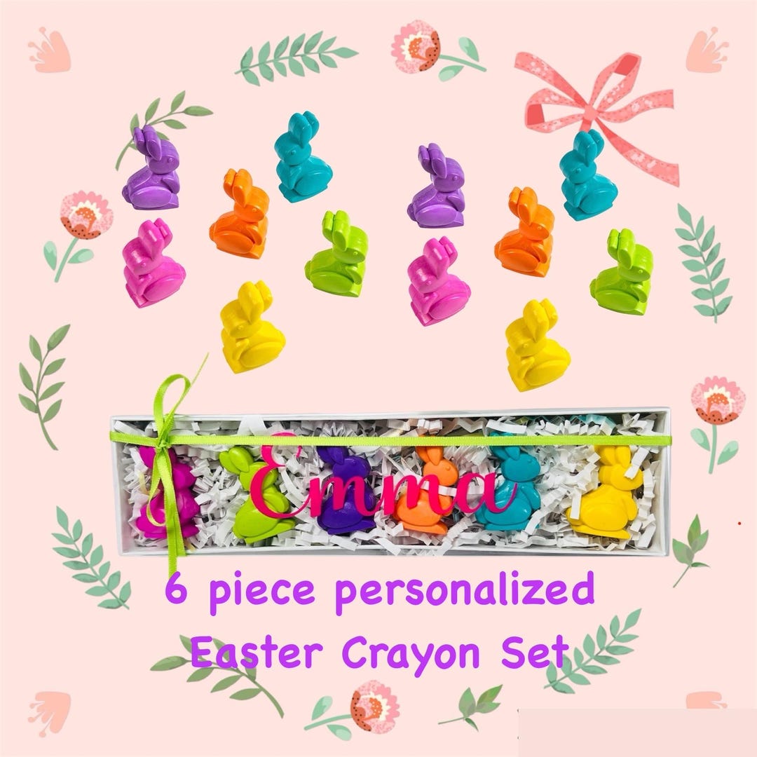 READY TO SHIP** Easter Bunny Crayons Party Favors Easter Basket Fillers ...