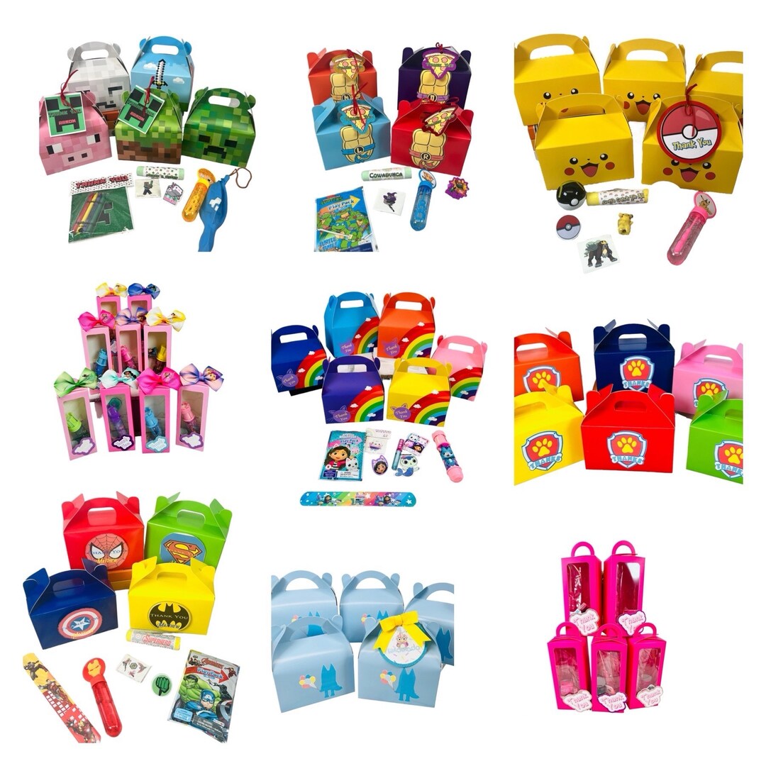 Personalized Character Birthday Party Favors: Themed Goodie Bags - Etsy