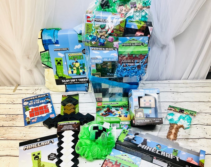 10 Piece Minecraft Easter Basket for Kids Minecraft Toys Birthday Gift ...