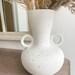Ceramic Jug Vase With Handle, Large Jug Vase in White and Blue ...
