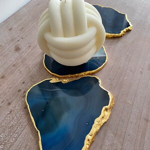 Blue Agate Stone Crystal Coasters, Stone Coasters in the UK, Blue ...