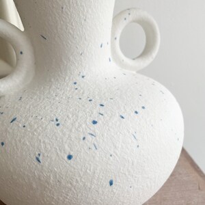 Ceramic Jug Vase With Handle, Large Jug Vase in White and Blue ...