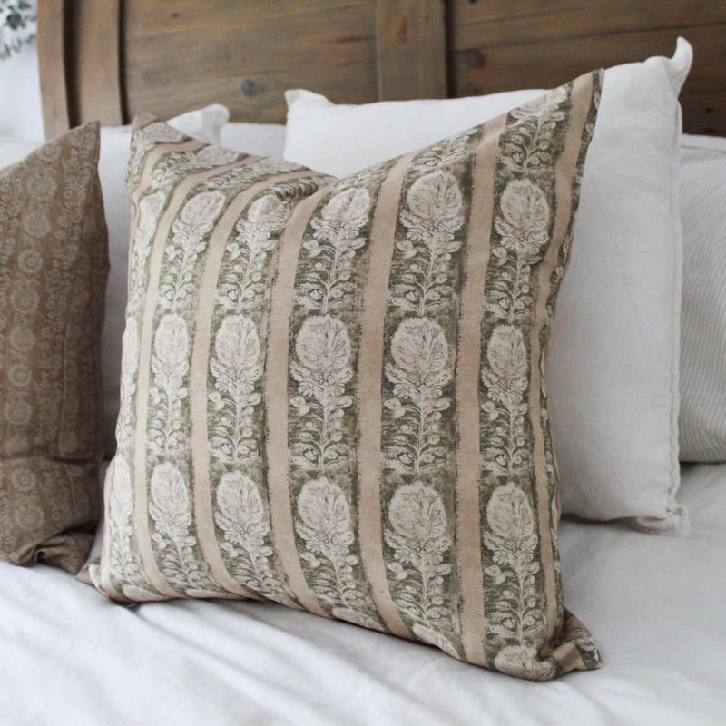 Olive and Beige Cushion - Etsy UK