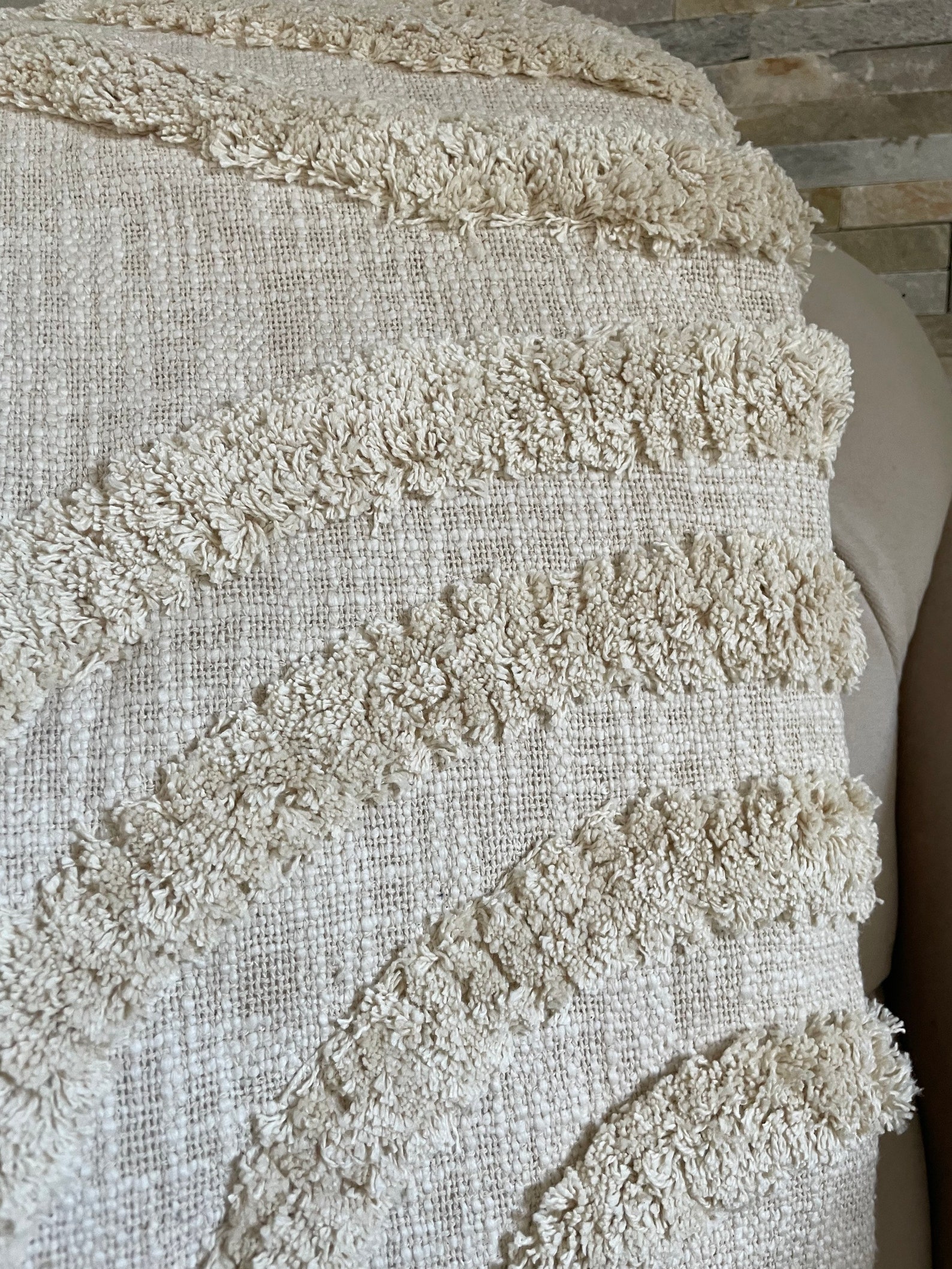 Beige Boho Tufted Throw Blanket in the UK Beige Cotton Throw - Etsy