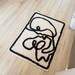 Small Rug Abstract Face Drawing Boho Matt Beige and Black - Etsy