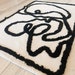 Small Rug Abstract Face Drawing Boho Matt Beige and Black - Etsy