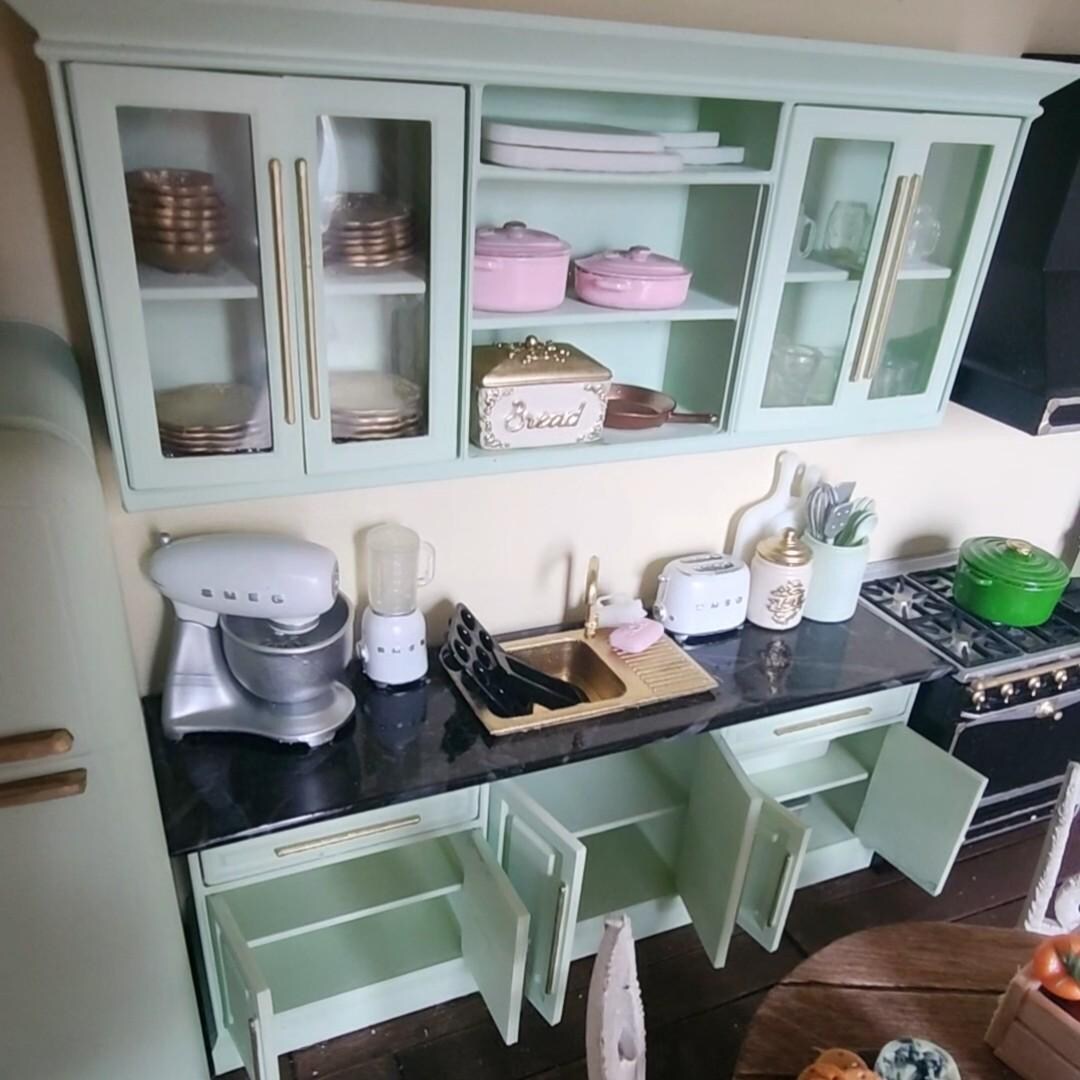 1:12 Scale Kitchen Cabinet With Sink, (unpainted) - Etsy