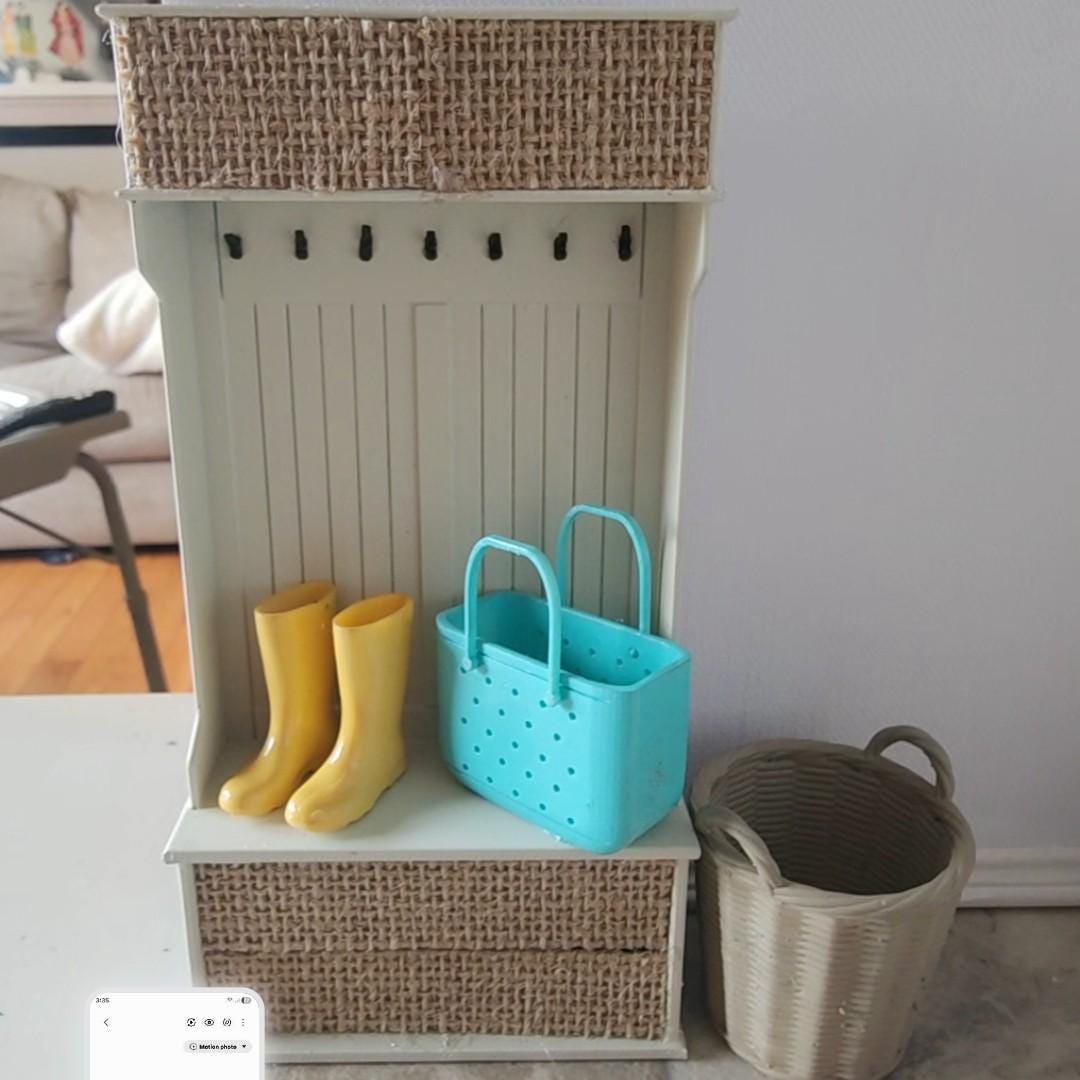 1:12 Small Mud Room Cabinet, (unpainted) - Etsy