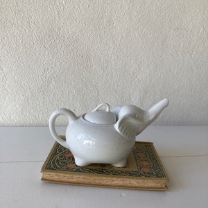 Vintage French White Porcelain Elephant Teapot - Etsy