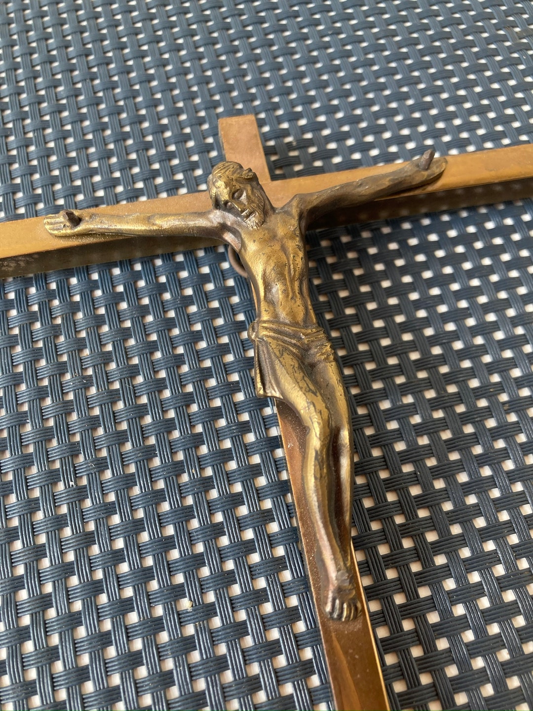 Vintage French Modernist Bronze Crucifix by Robert Mermet - Etsy