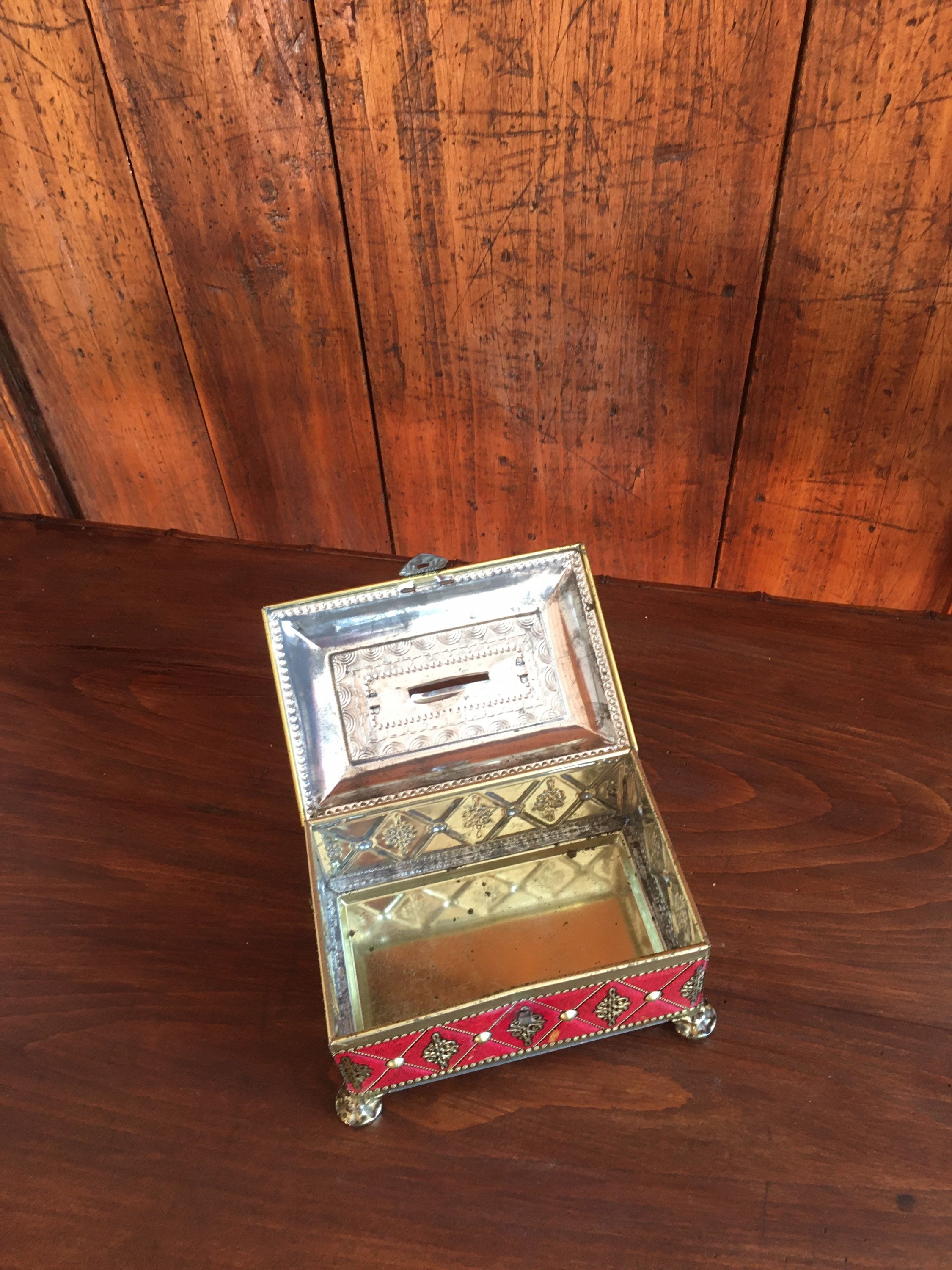 French Vintage Tin Money Box - Etsy