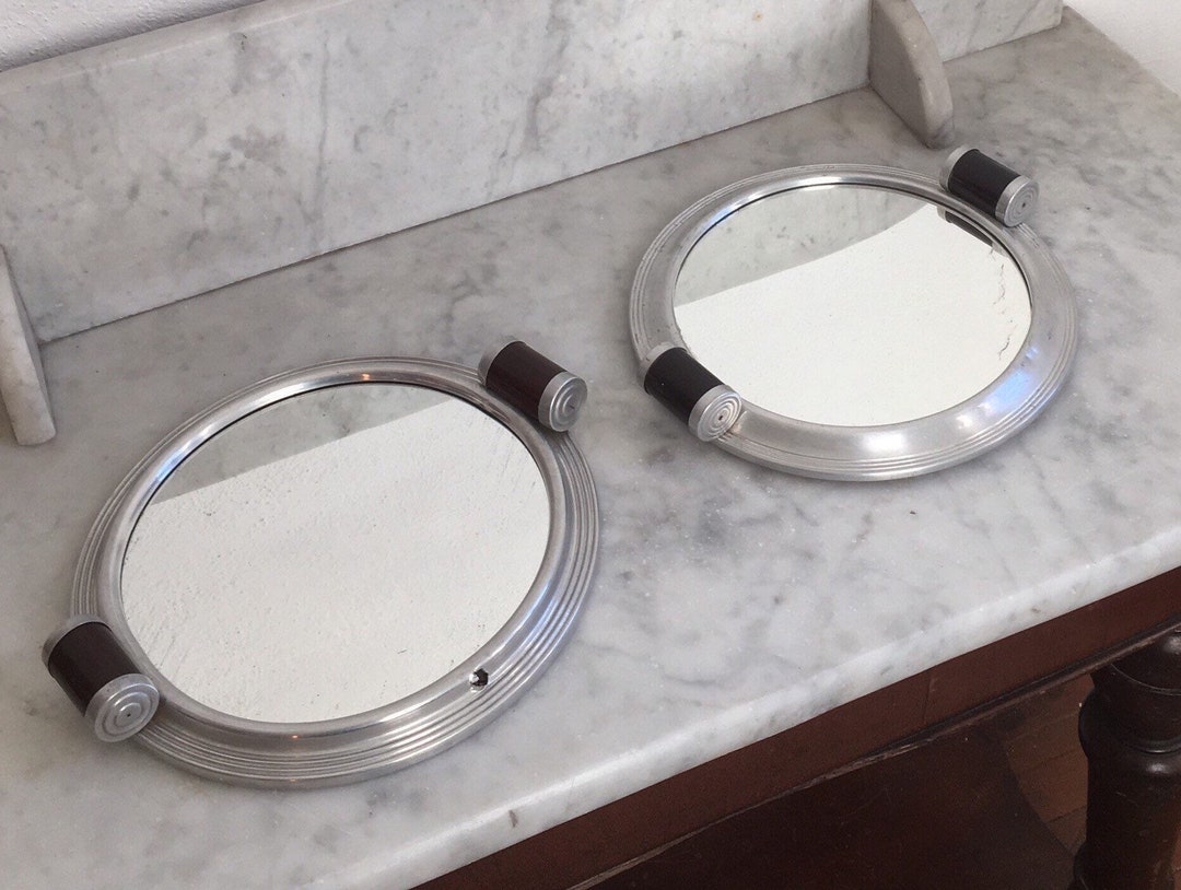 Pair of French Art Déco Mirrored Cocktail Trays - Etsy