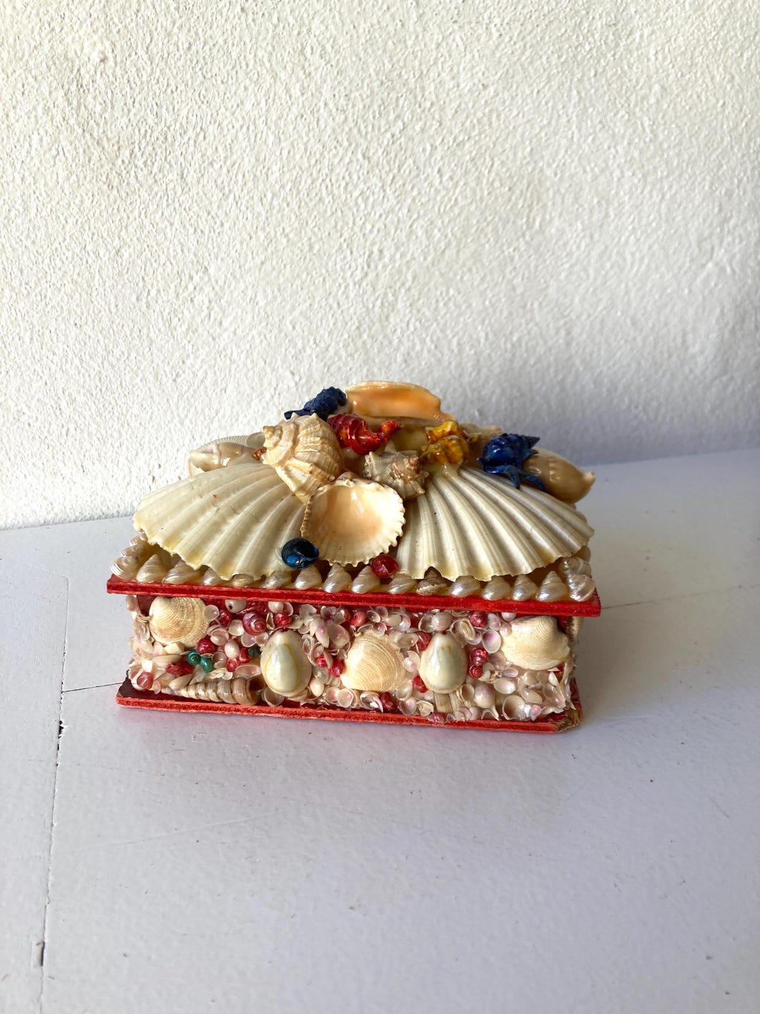 Vintage Shell Covered Jewellery Box - Etsy