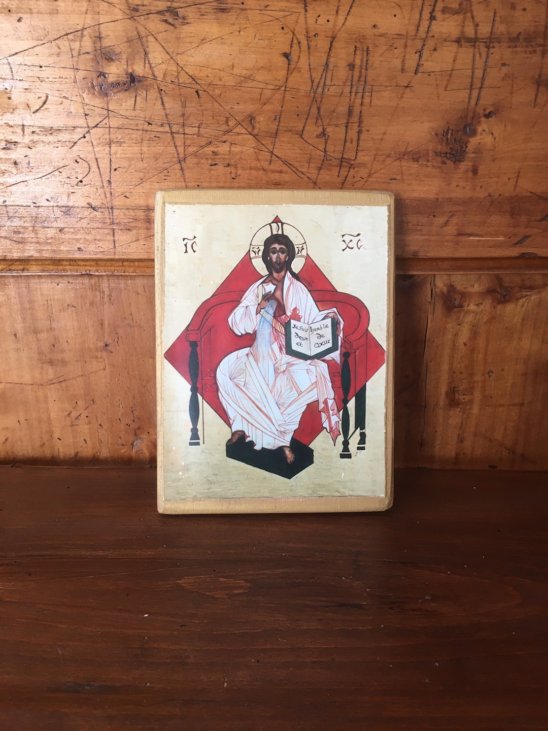 Vintage Religious Icon on Wood - Etsy