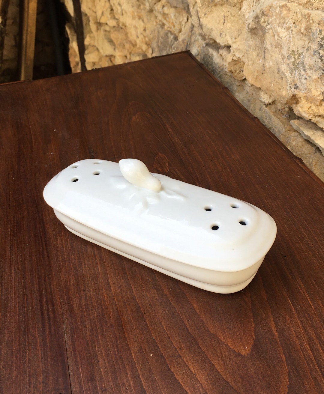 Antique French White Ironstone Toothbrush Dish - Etsy