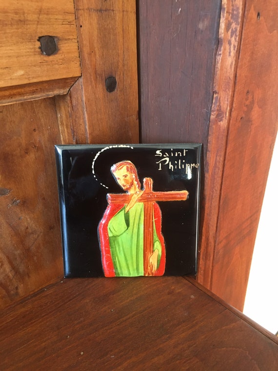 French Vintage Religious Plaque Saint Philip the Apostle - Etsy