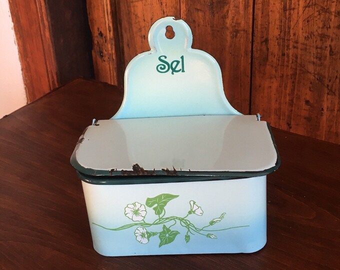 Art Deco Enamelware Salt Box - Etsy