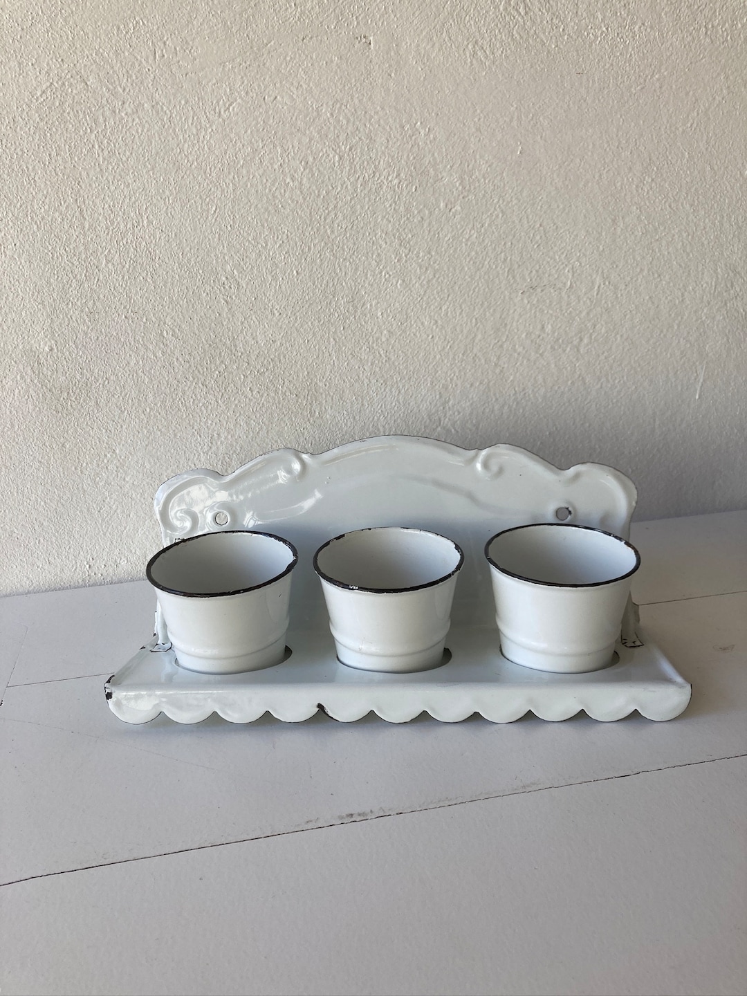 Vintage French Enamelware Laundry Pots on Hanging Stand - Etsy