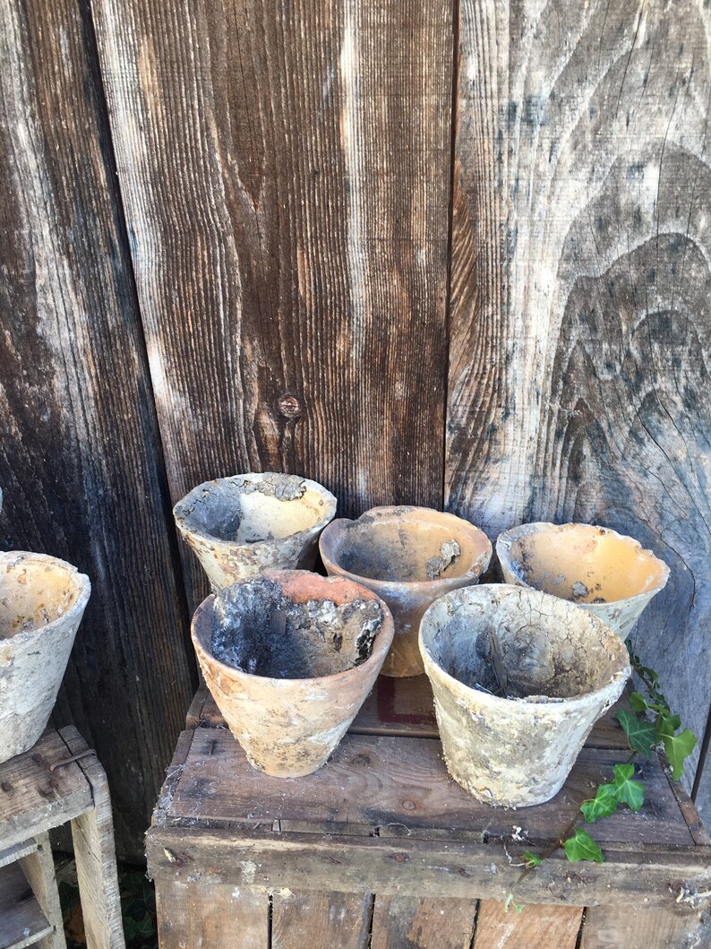 French Vintage Terracotta Resin Pots - Etsy