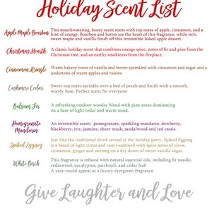 Scent List Holiday Scent List - Etsy