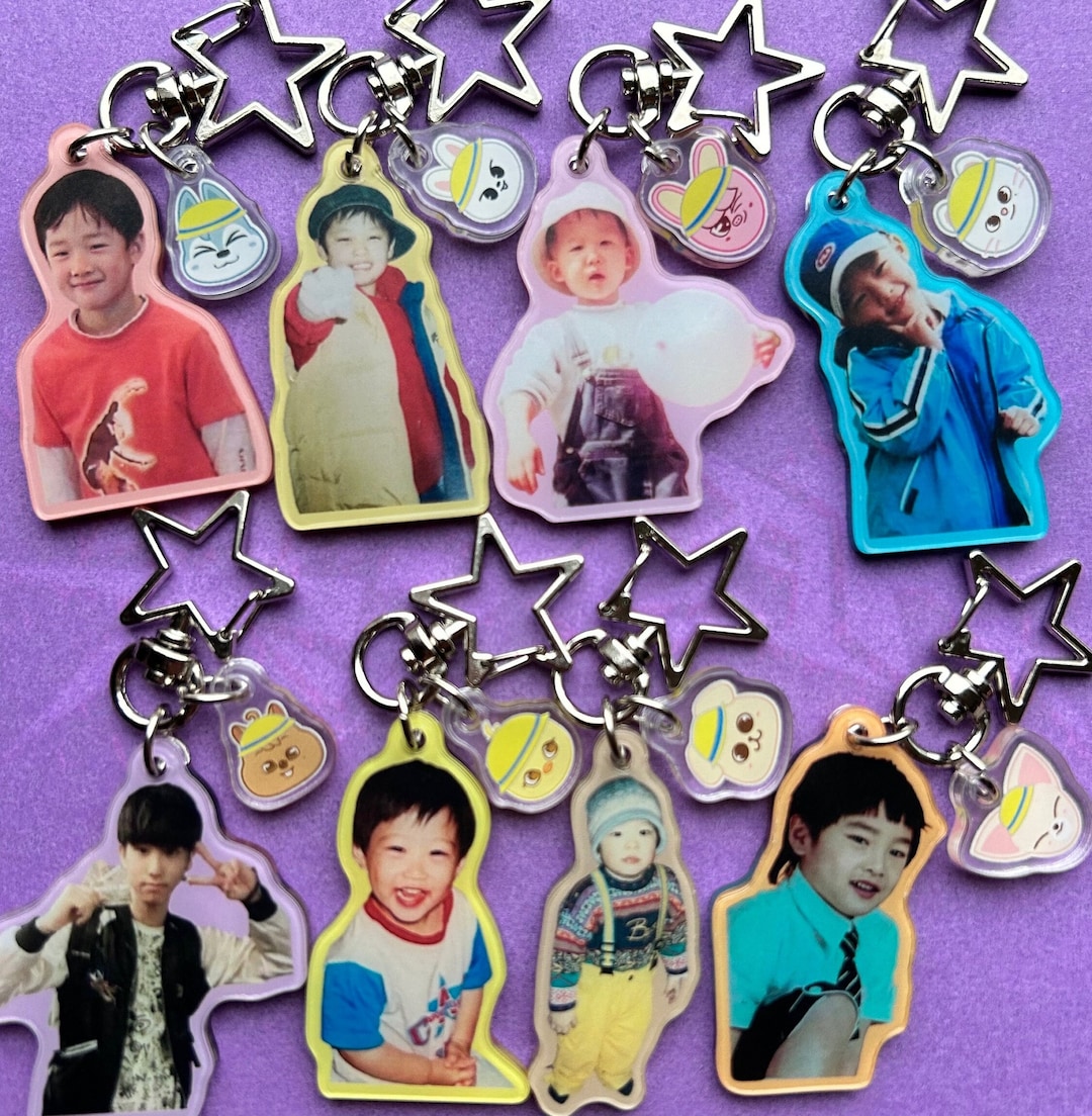 Stray Kids Childhood Photo Keychain, Skz KPOP Idols Keychains With ...