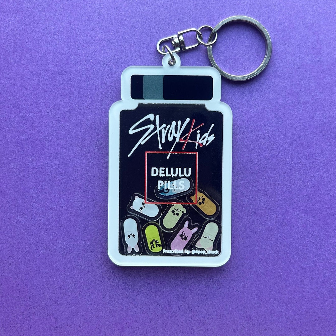 Stray Kids Chk Chk Boom Bias Keychain, Delulu Pill Shaker for Backpacks ...
